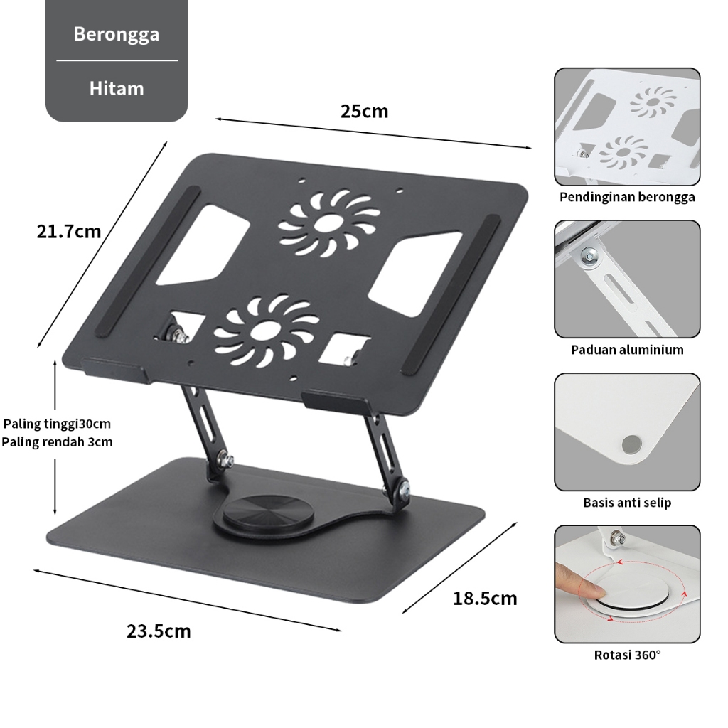 Jual Laptop Stand 360° Rotatable Bisa Dilipat Portable Laptop Stand ...