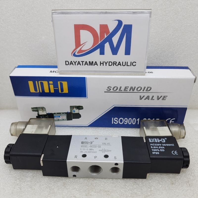 Jual 4V220-08 SOLENOID VALVE PNEUMATIC 1/4" INCH UNI-D ORIGINAL ...
