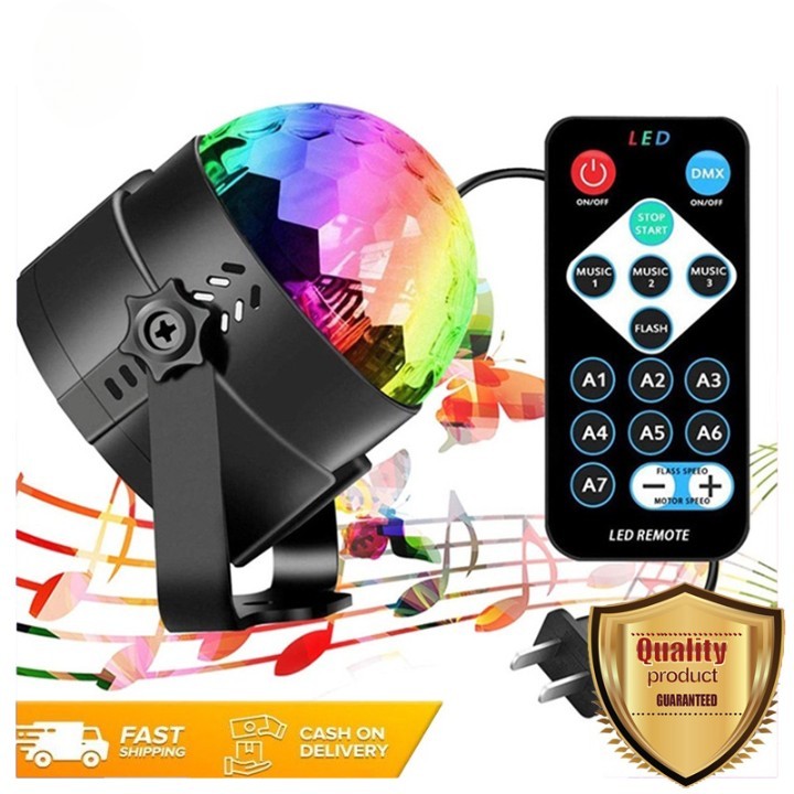Jual Lampu Disko UV 6w Lampu Kamar putar sensor music Bola Ajaib Remote ...