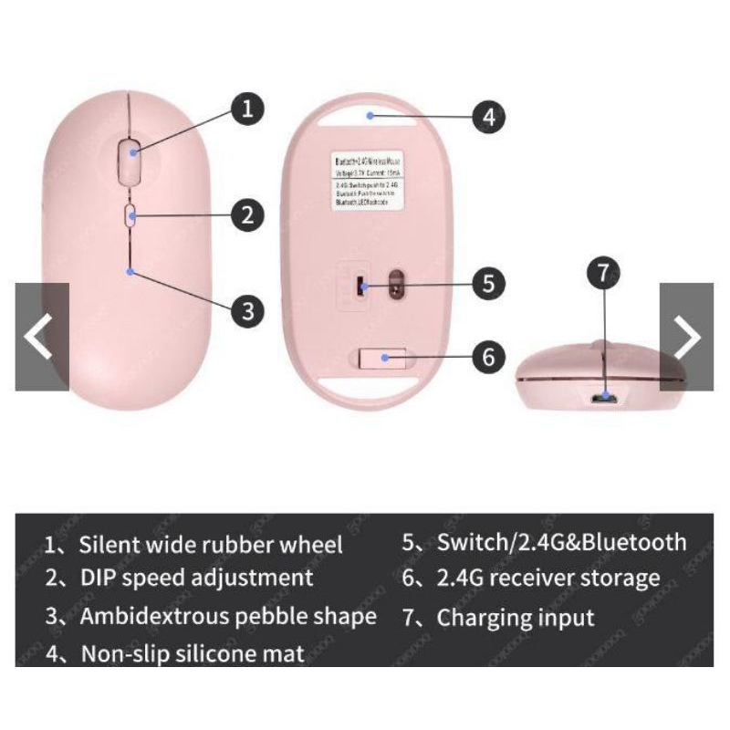 Jual GOOJODOQ Bluetooth Wireless Gaming Mouse Rechargeable Ultra Thin ...