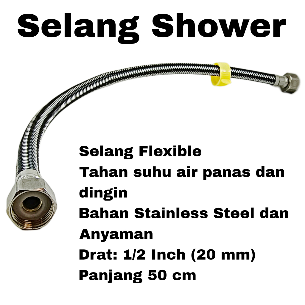 Jual Selang Shower Flexible Anyam Drat Stainless Slang Wastafel Kloset ...