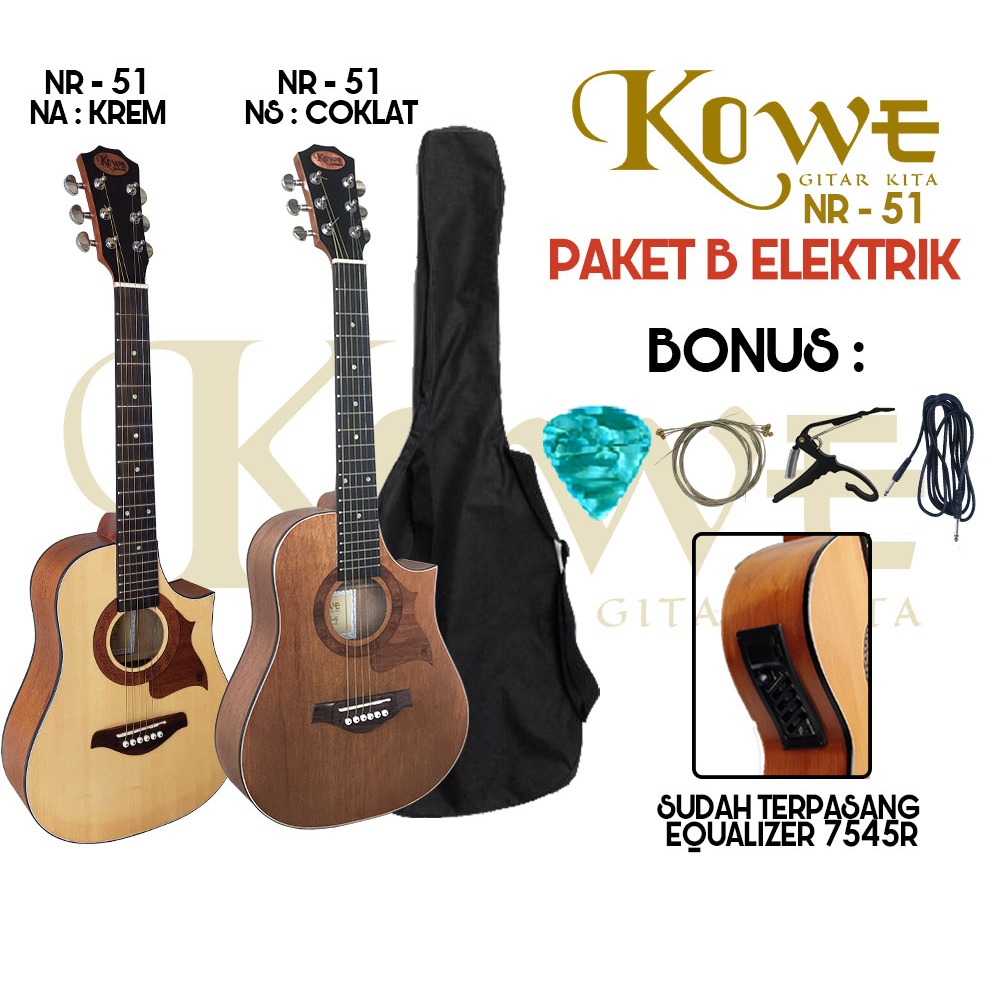 Jual Gitar Akustik KOWE GITAR Ukuran 3/4 Seri NR 51 NS Original Packing ...