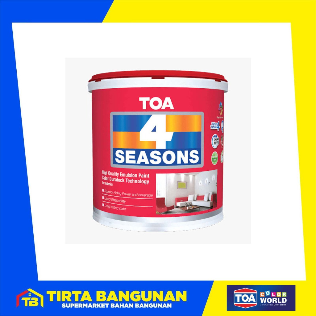 Jual TOA 4 SEASONS WHITE 5 KG CAT TEMBOK INTERIOR | Shopee Indonesia
