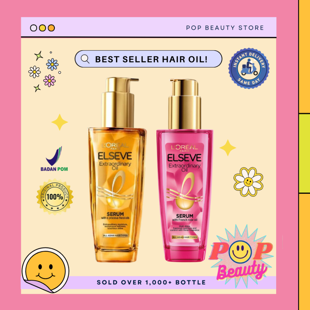 Jual Loreal Elseve Extraordinary Oil Gold Pink Hair Serum 100 ml Loreal ...
