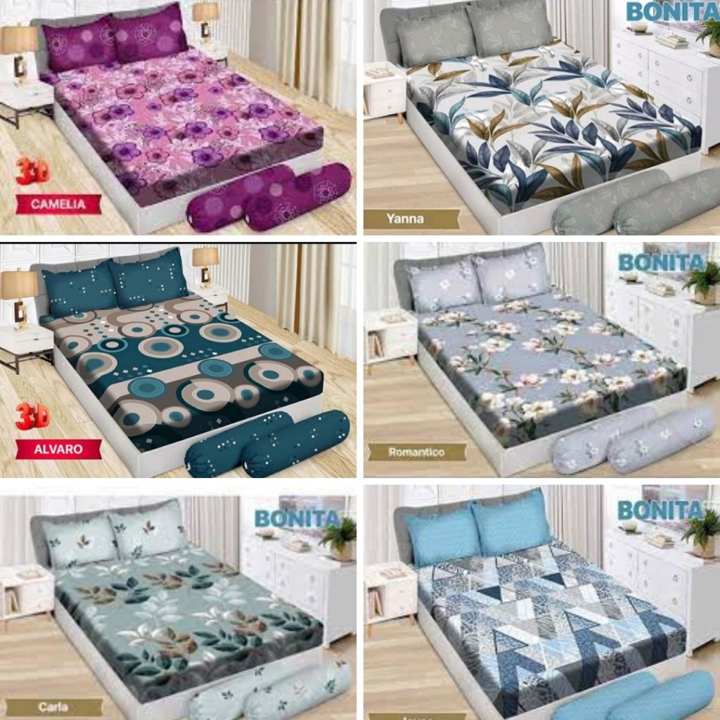 Jual Sprei Bonita 3D Flat Motif Minimalis Flowers Terbaru Seprei Ukuran ...