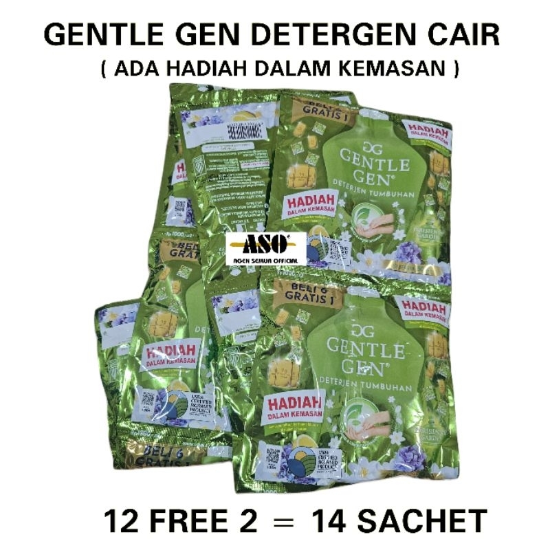 Jual GENTLE GEN Detergen Cair 80ml sabun cuci baju ( isi 14 sachet ...