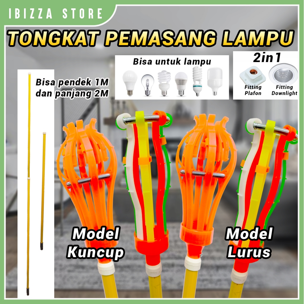 Jual Promo Tongkat Stick Pengganti Pemasang Bohlam Alat Stik Lampu ...