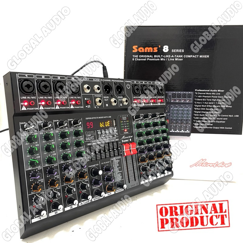 Jual Mixer Audio Microverb Sams 8 Original 8 Channel Bluetooth - Soundcard Microverb Sams8 ...