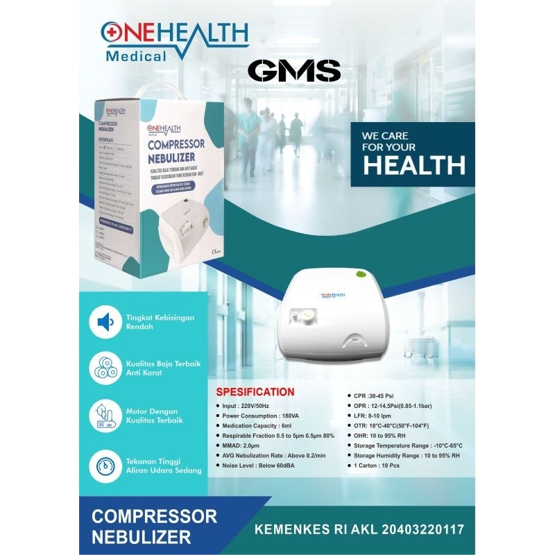 Jual Nebulizer Compressor Onehealth / Alat Terapi Uap Asma , Batuk | Shopee Indonesia