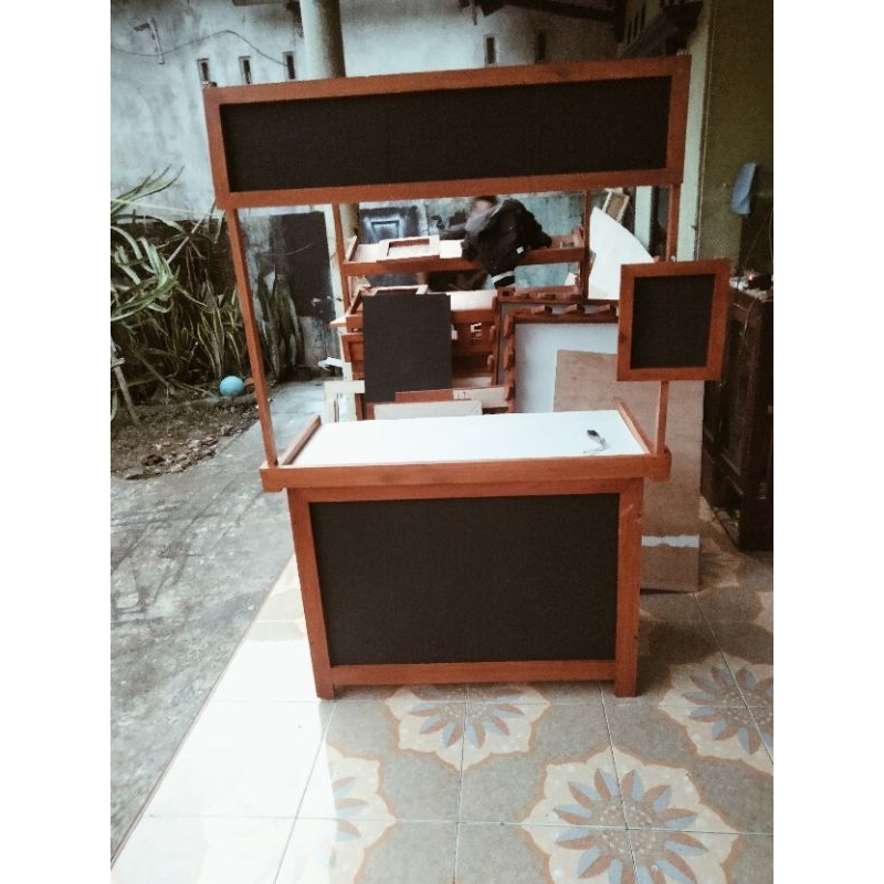Jual booth kayu portable ukuran 120 plus meja kompor | Shopee Indonesia