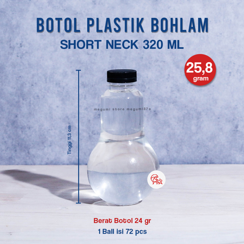 Jual Botol Bohlam 320ml / Botol Plastik / botol ikan/ Botol jamu ...