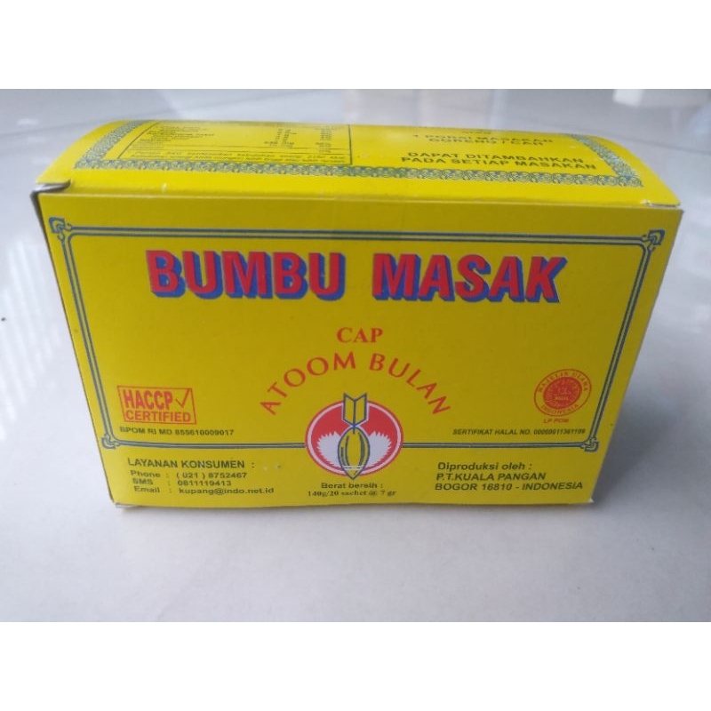 Jual BUMBU MASAK ATOM BULAN 1 BOX ISI 20 SACHET | Shopee Indonesia
