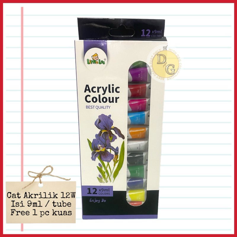Jual CAT ACRYLIC AKRILIK 12 WARNA | Shopee Indonesia