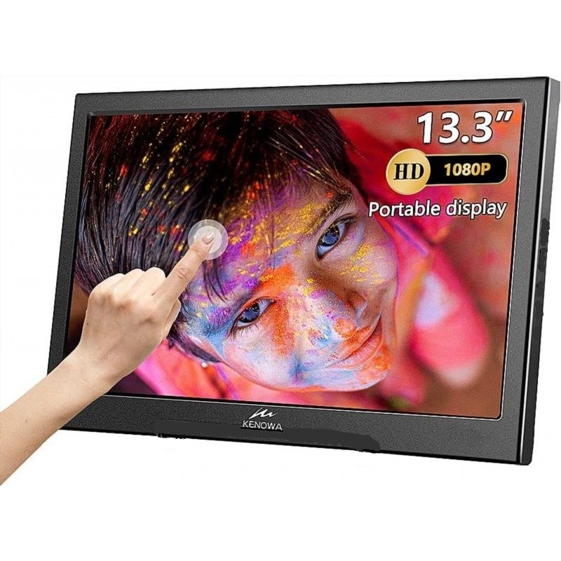 Jual Portable Gaming Monitor 13.3 Inch Touchscreen KENOWA K13 Slim Full ...