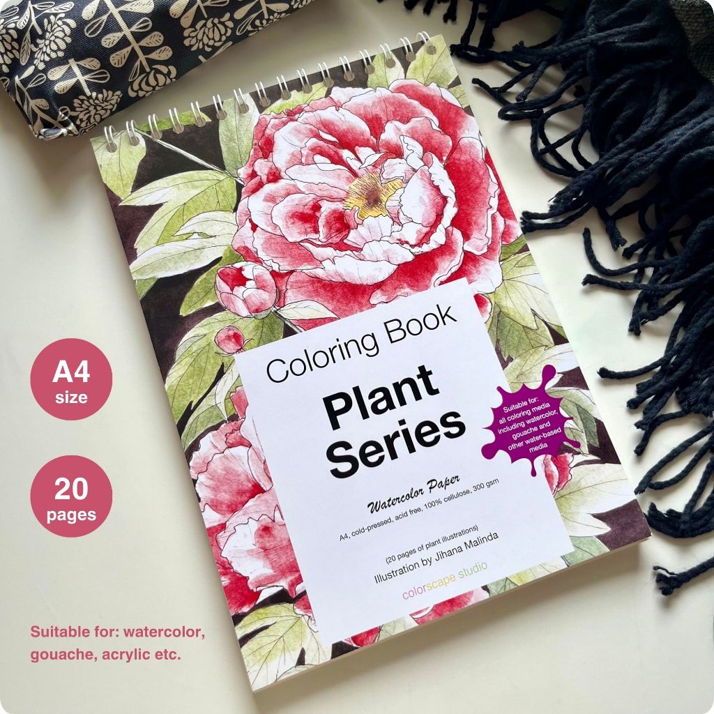 Jual Colorscape Watercolor Coloring Book - Plant Series - Buku Mewarnai ...