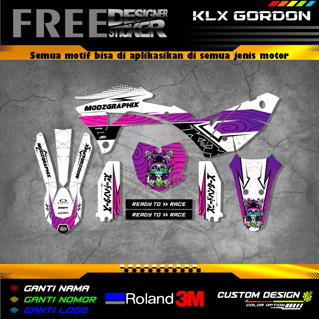 Jual DECAL STIKER KLX GORDON FULL BODY CUSTOM WS163 | Shopee Indonesia