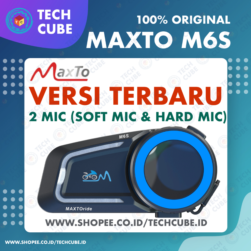 Jual Maxto M6S Mesh Bluetooth Intercom Helm Music Sharing Alt M2 M2C M3 M3S | Shopee Indonesia