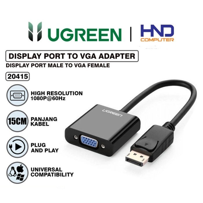 Jual UGREEN Adapter Converter DP Male To VGA Female - 20415 | Shopee ...
