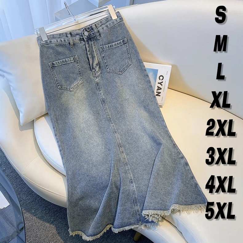 Jual |kekinian.factory | (Ready stok !!! )5XL jumbo rok duyung jeans ...