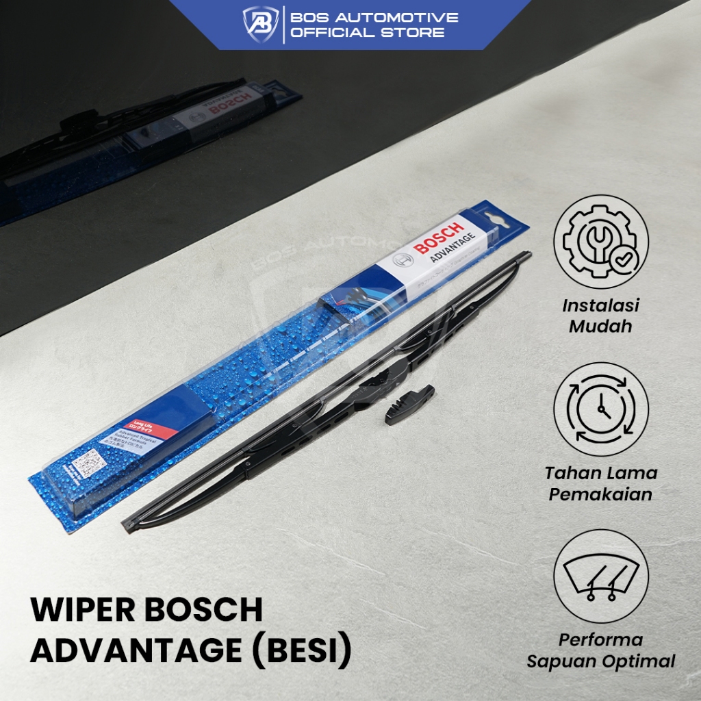 Jual Wiper Blade Bosch Advantage / Besi / Kipas Kaca Depan Mobil / Frame Hook 14" 16" 17" 18" 19 ...