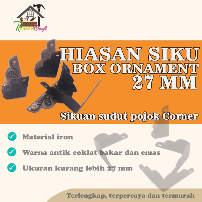 Jual Hiasan siku box ornamen 27 mm Imp Sikuan sudut pojok Corner box ...