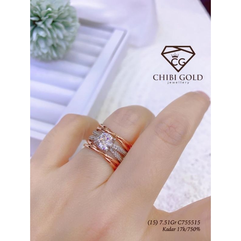 Jual CHIBI GOLD - Cincin Diamond looks Emas 750 kadar 17k C755155 ...
