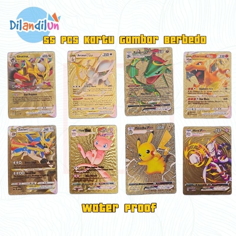 Jual Kartu Pokemon Cards Gold Isi 55 Pcs Kartu Original | Shopee Indonesia