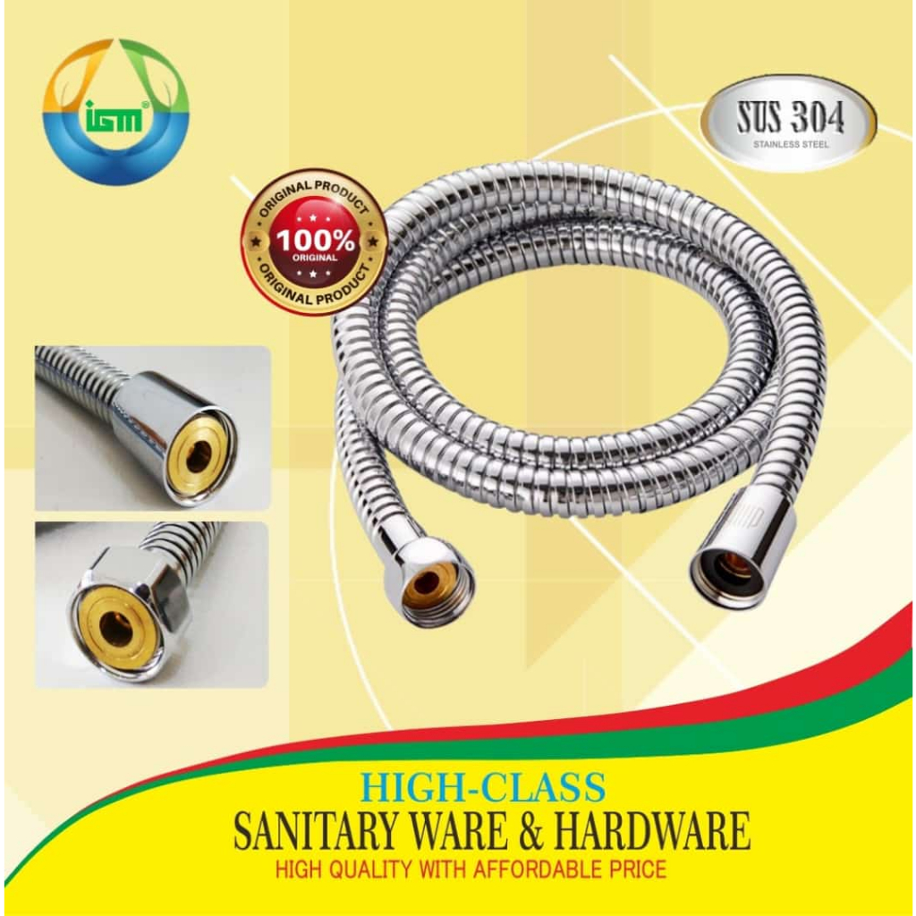Jual Selang Shower Spiral S Steel-304 Chrome 1,5 M / hose selang IGM IS ...