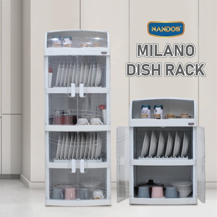 Jual NANDOS Rak Piring Milano Dish Rack Putih Transparan Bening ...