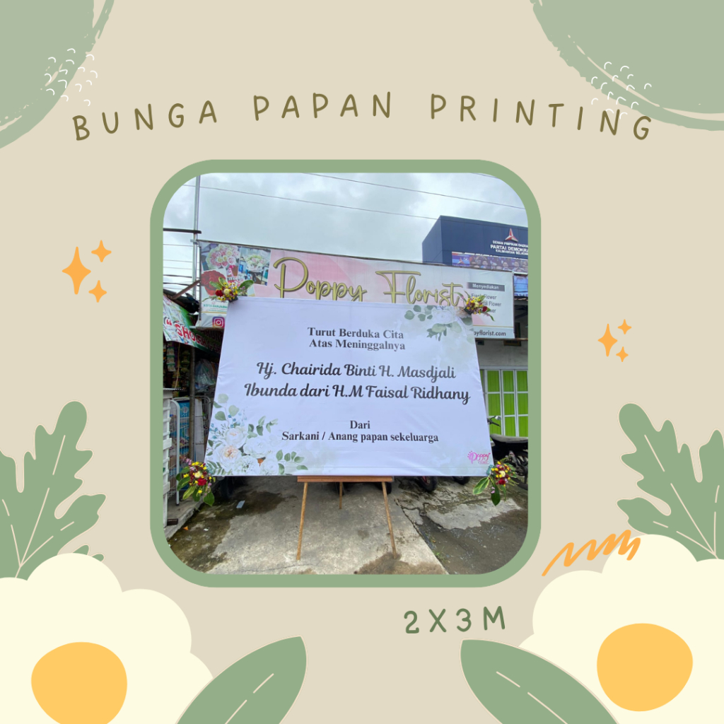 Jual KARANGAN BUNGA PAPAN PRINTING 2 x 3 | Poppy Florist Banjarmasin ...