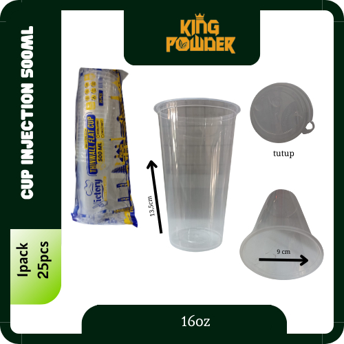 Jual Thinwall Cup Injection 500ml / Cup PP injection 16oz / Gelas ...