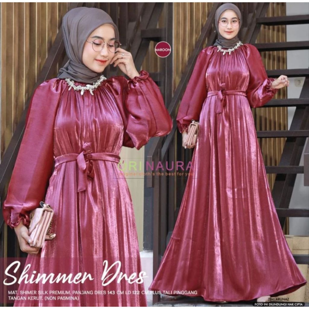 Jual Shimmer Dress Baju Gamis Wanita Terbaru Bahan Cradenza Shimmer ...