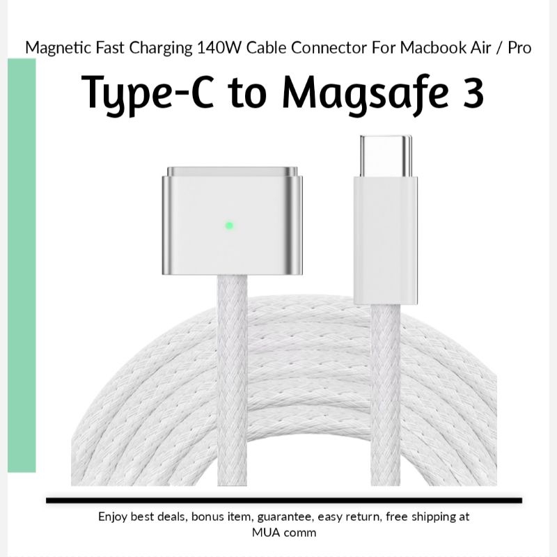 Jual Kabel Charger Magsafe 3 untuk Macbook Air Pro M1 M2 M3 M Series ...
