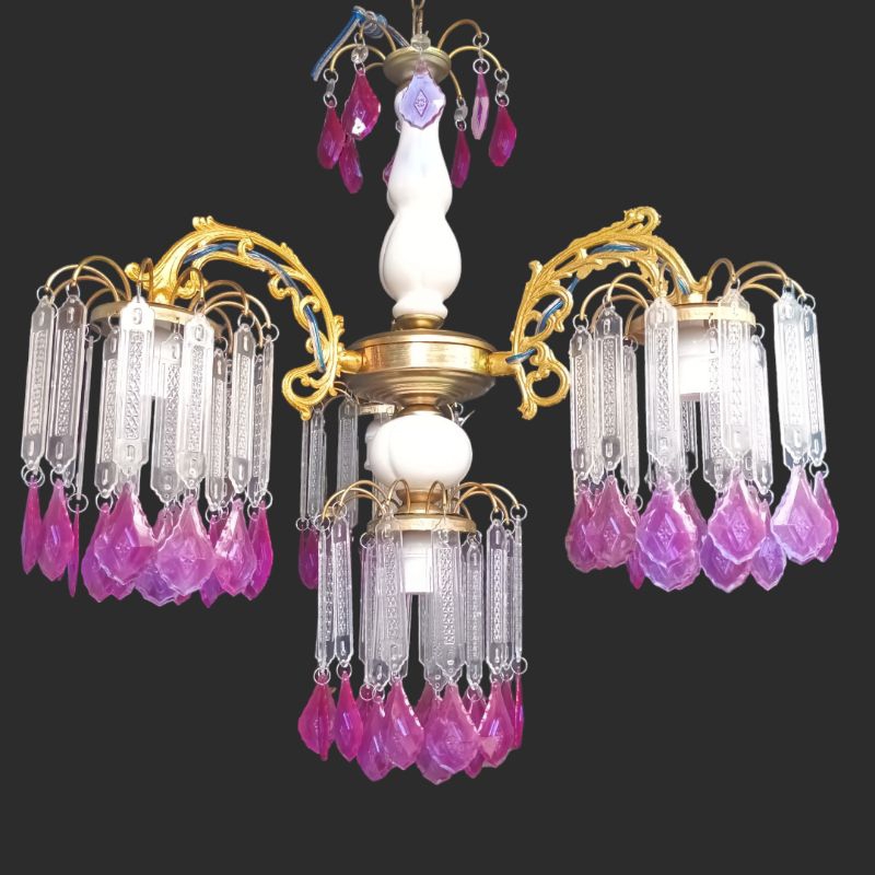 Jual Lampu Hias Gantung Kristal Akrilik Cabang 3 Rumbai Lampu Hias ...