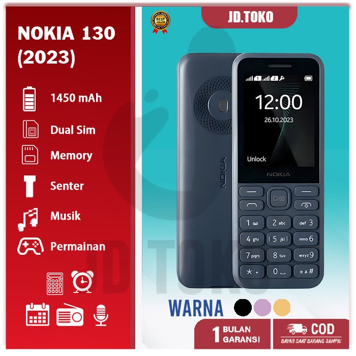Jual HP Nokia 130/2023 Dual Sim Garansi Toko 1 Bulan | Shopee Indonesia