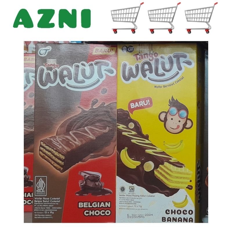Jual TANGO WALUT Wafer Bersalut Coklat 11gr X 12pcs | Shopee Indonesia