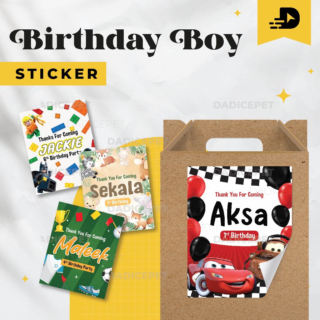 Jual Stiker Ulang Tahun Anak Laki-Laki / Stiker Segel Ulang Tahun Anak ...
