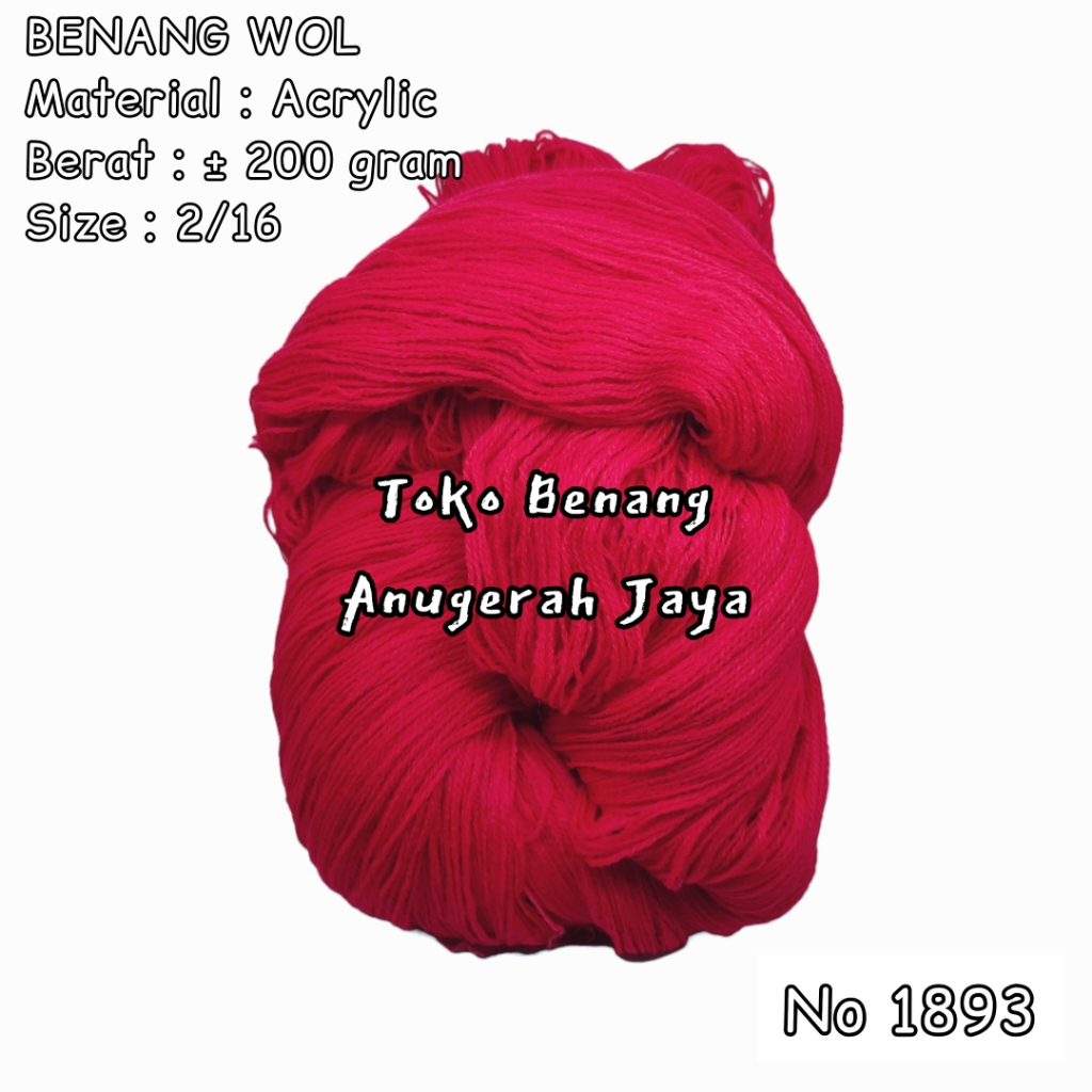 Jual Benang Wol Kiloan dan 200 Gram No 1893 (Merah) | Shopee Indonesia