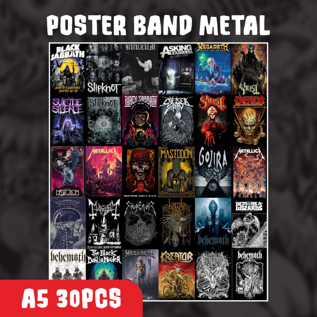 Jual Poster dinding aesthetic - tema band metal isi 30pcs | Shopee ...