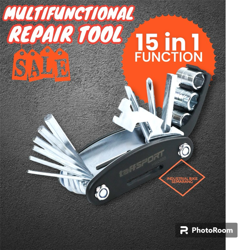 Jual (HW-0668) Multifungsi 15 in 1 EDC Repair Tool Kunci Pas Hex Obeng ...