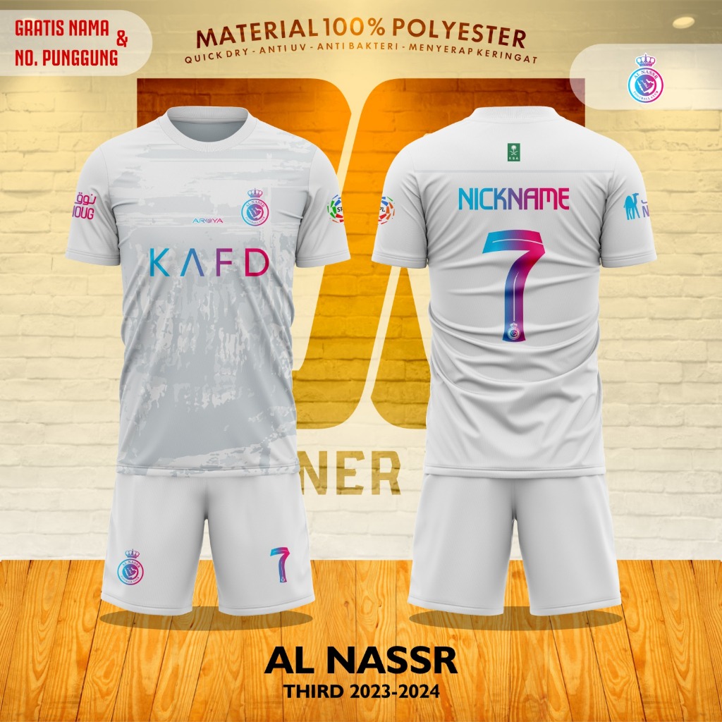 Jual Jersey Kaos Baju Atasan Suporter Al Nassr Third 2023 2024 Shopee