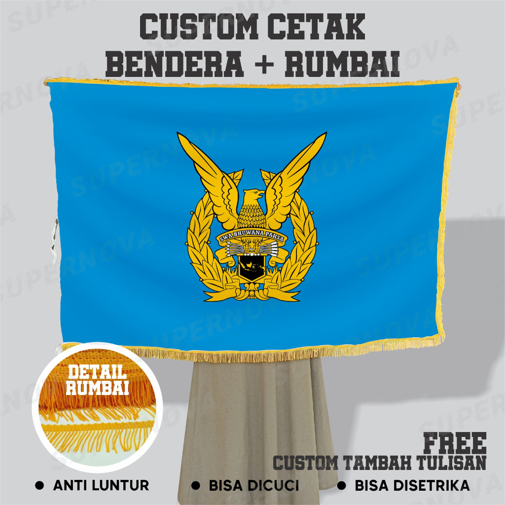 Jual Bendera Pataka TNI AU Angkatan Udara Swa Bhuwana Paksa bolak balik ...