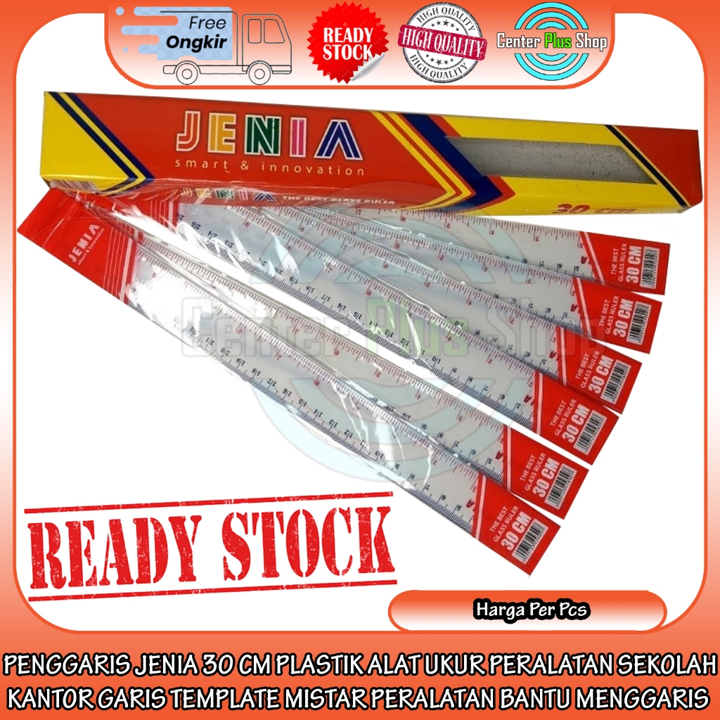 Jual Penggaris Jenia Panjang 30 Cm Alat Ukur Peralatan Sekolah Kantor ...