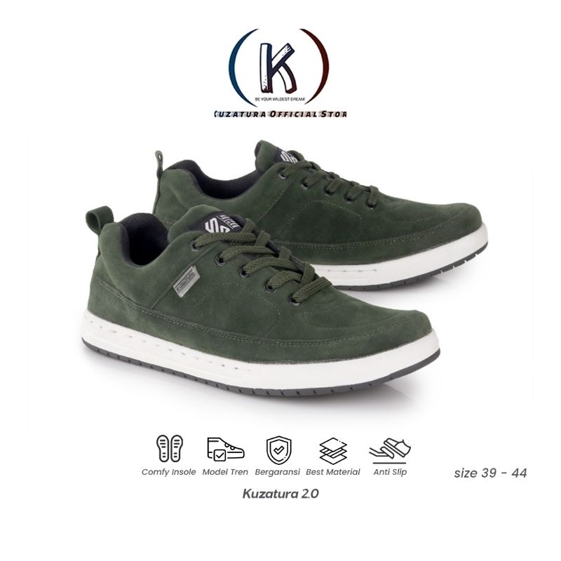 Jual Original Kuzatura Sepatu Kulit Asli Suede Kasual Cowok Murah Snekers Pria Sneakers Casual ...
