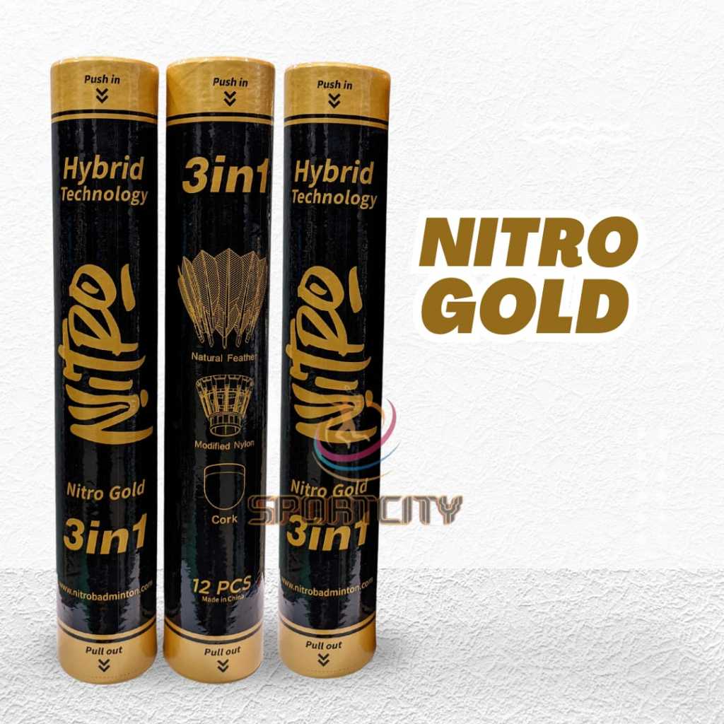 Jual Shuttlecock cock Badminton 3 IN 1 Nitro Gold Silver 77 78 Original ...