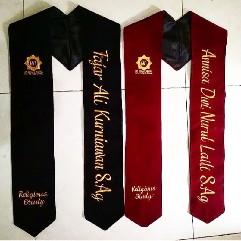 Jual Selempang Slempang Nama Wisuda Leher Slempang Kalung Wisuda Bordir ...