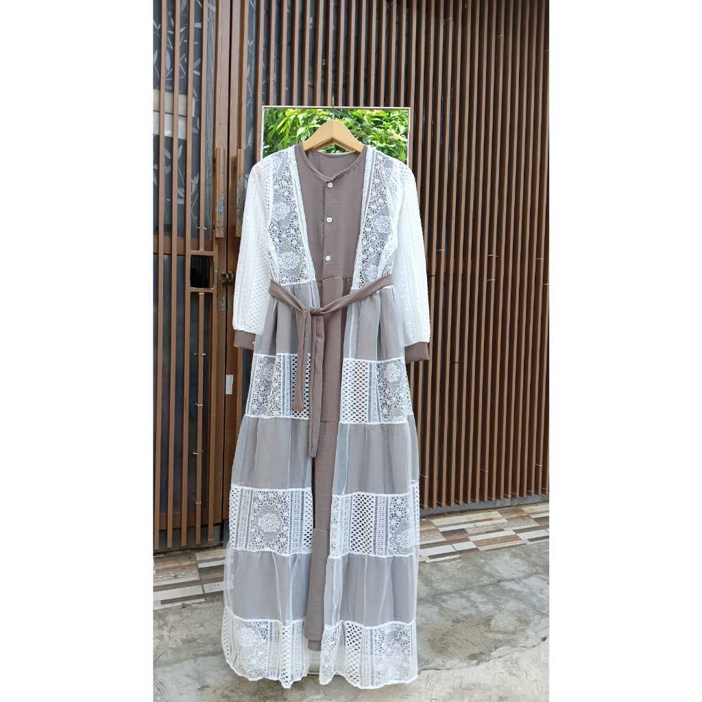 Jual GAMIS DEWISAN 2IN1 LONG OUTER BURKAT MIXX CRINKLE /COD/GAMIS ...