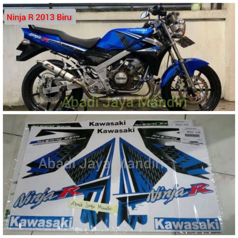 Jual Stiker Striping Lis Kawasaki Ninja R Biru 2013 Biru Full Set Asli ...