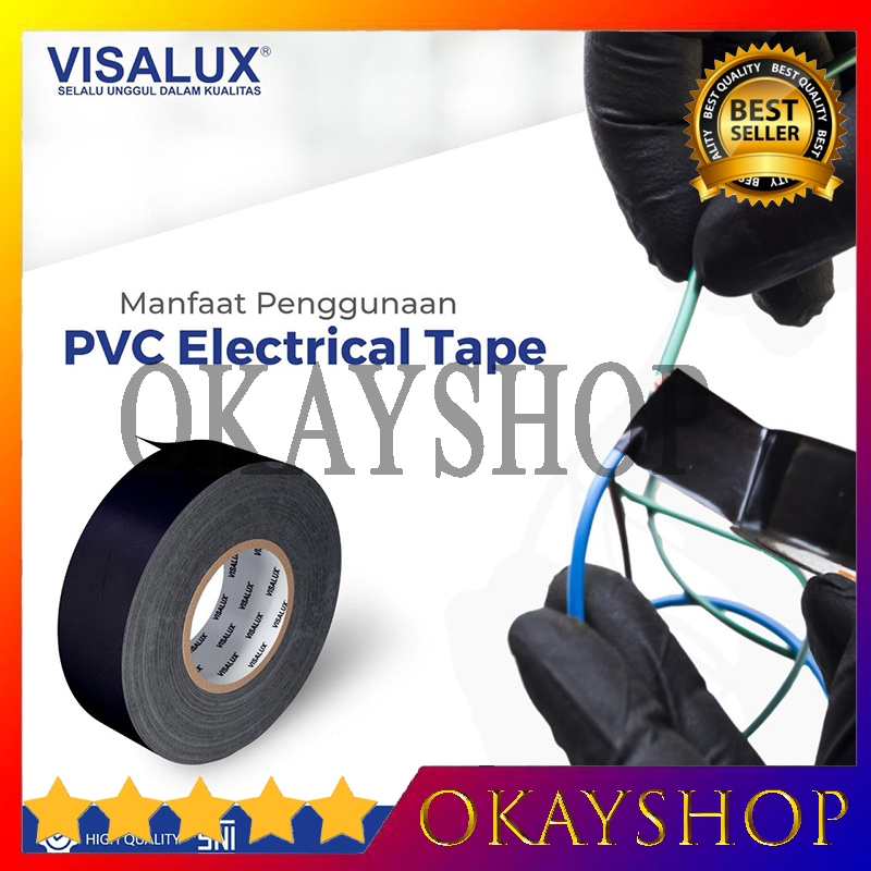 Jual Okayshop isolasi listrik hitam / isolasi kabel listrik Visalux ...