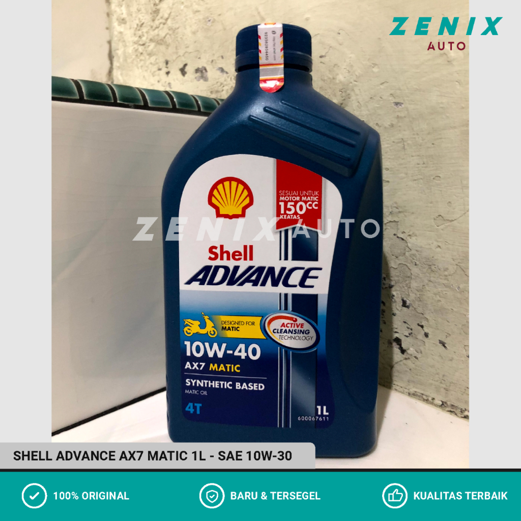 Jual Shell Advance AX7 Matic 10W-40 1L ORIGINAL - Oli Motor | Shopee ...